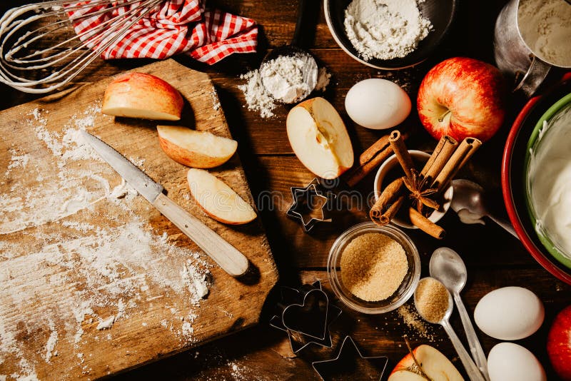 Cooking Baking Process from Above Stock Image - Image of dark, process ...