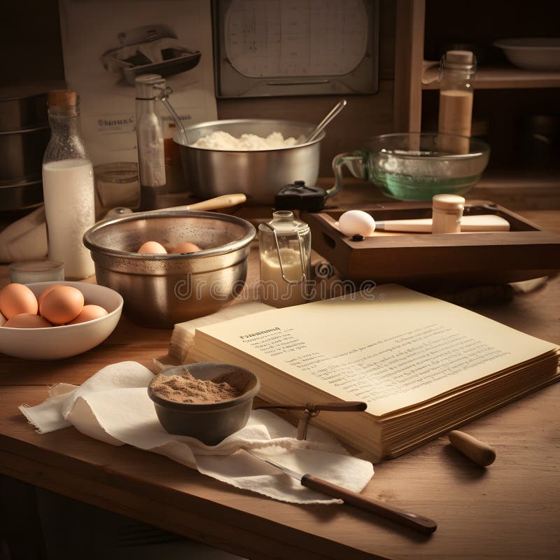 Cooking Baking Recipes Cinematic Three Generative AI Stock Illustration ...