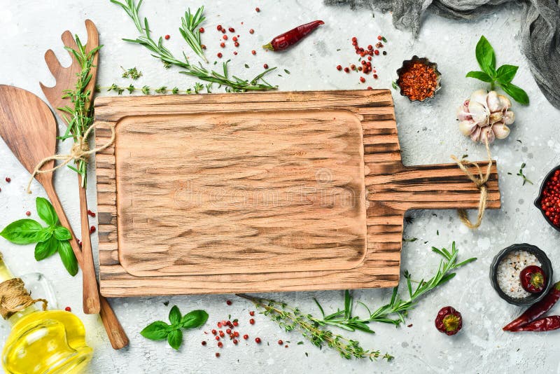 Cooking Banner. Background with Spices and Vegetables Stock Image ...