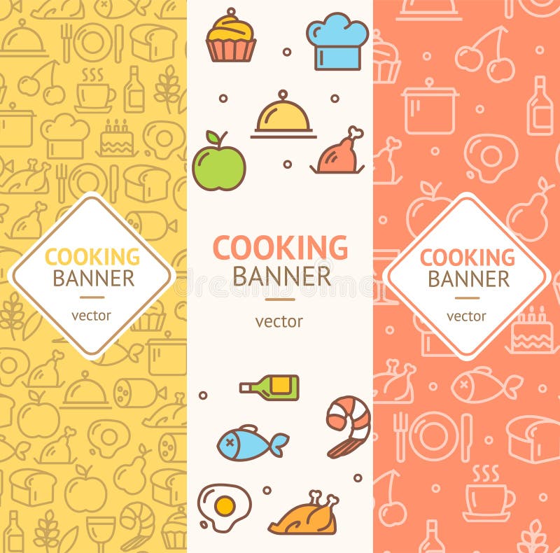 Vector Cooking Concept Outline Stock Vector - Illustration of organic ...