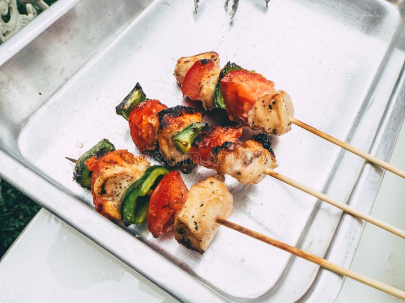 Cooking Barbeque in the Garden. Stock Photo - Image of cooking ...