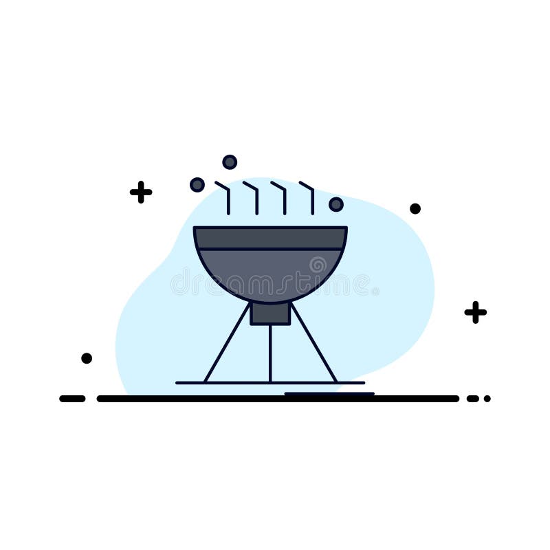 Cooking Bbq, Camping, Food, Grill Flat Color Icon Vector Stock Vector ...