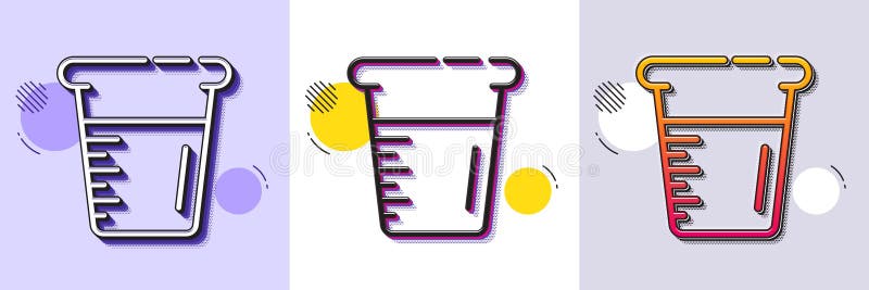 Cooking Beaker Line Icon. Glass Water Sign. Measuring Cup. Halftone ...