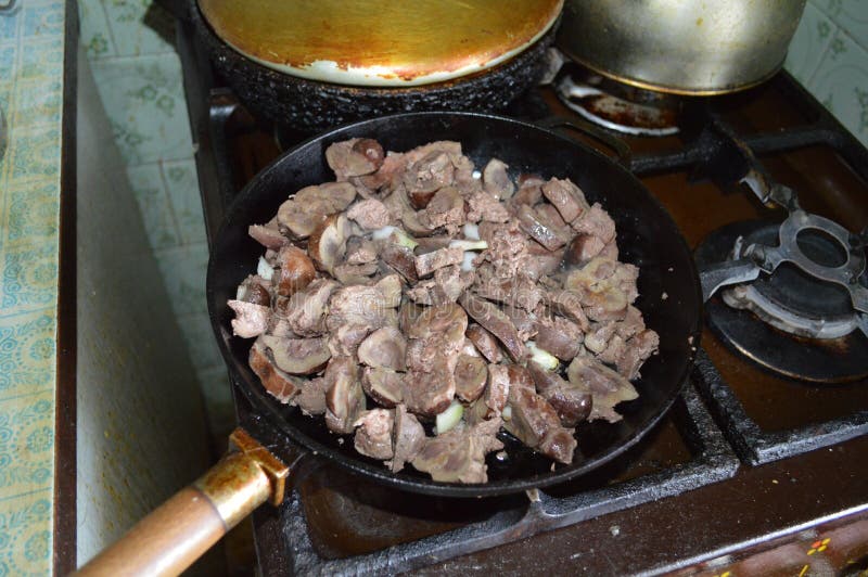 Cooking a Beef Kidney Meat Dish Stock Photo - Image of delicious ...