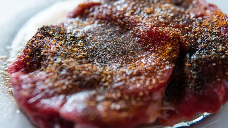 Cooking Beef Meat Process in Details. Macro Photo of Meat Texture Stock ...