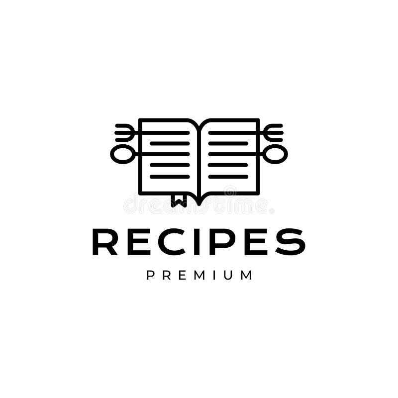 Cooking Book Line Minimalist Logo Design Vector Stock Vector ...