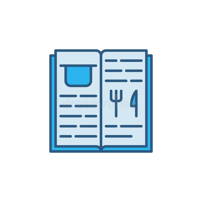 Cooking Book Vector Concept Blue Icon or Symbol Stock Vector ...