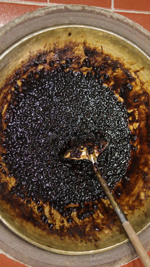 Cooking Brown Sugar Boba in a Frying Pan. the Making of Brown Sugar ...