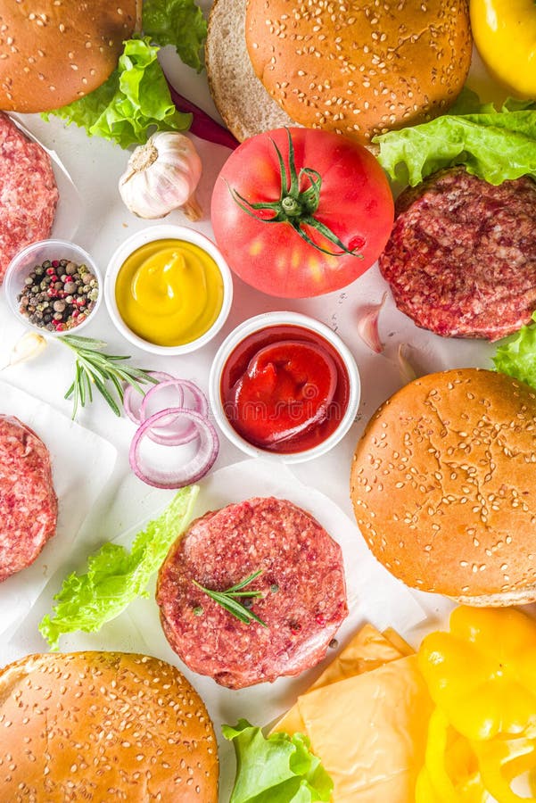 Cooking burger background stock image. Image of burgers - 196499237