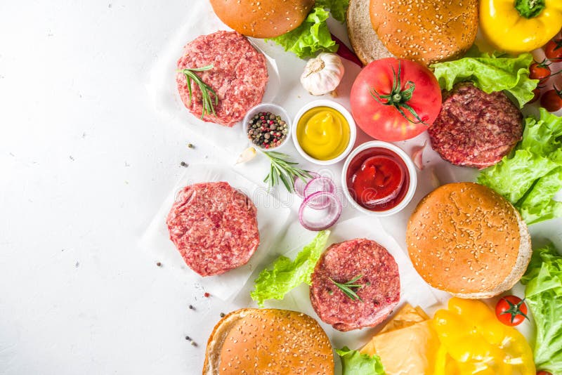 Cooking burger background stock image. Image of american - 189094233