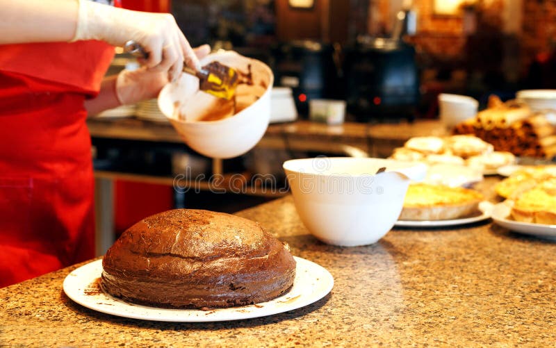 Cooking Cake Decorating in Open Kitchen Stock Image - Image of ...