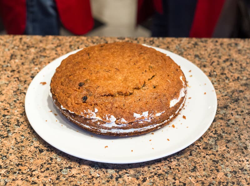 Cooking Cake Decorating in Open Kitchen Stock Photo - Image of apron ...