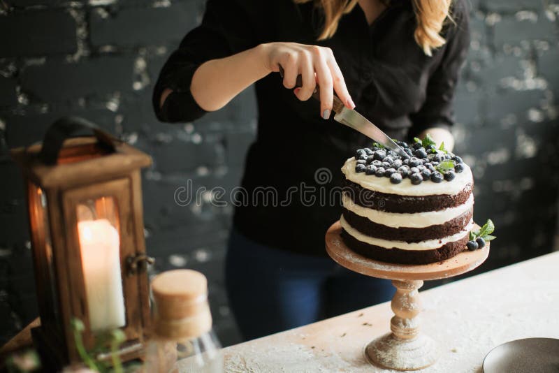 Cooking Cake on the Table and Baking Cake Ingredients Stock Image ...