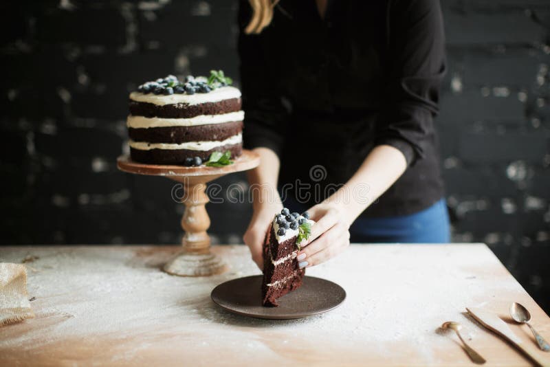 Cooking Cake on the Table and Baking Cake Ingredients Stock Photo ...