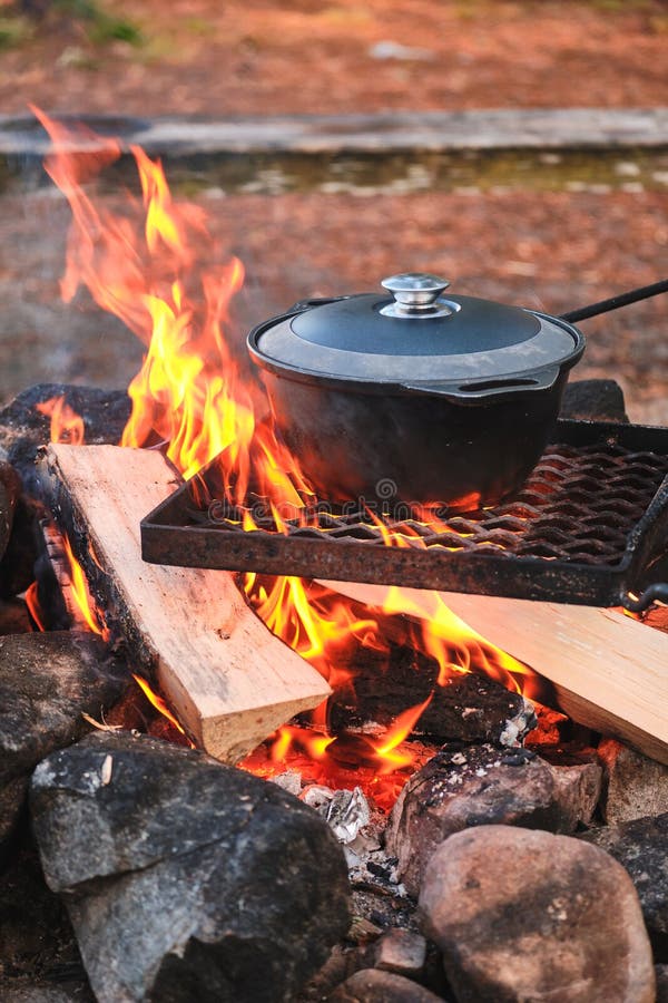 Traditional Campfire Cooking Stock Image - Image of bowl, dish: 11823601