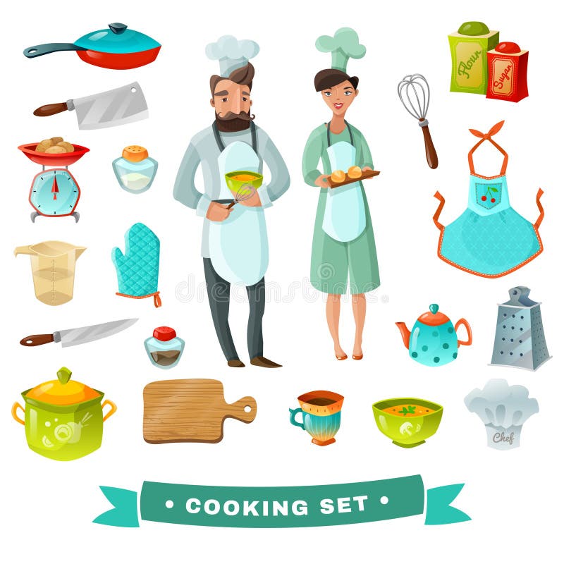 Cooking. Cartoon Hands Cut a Bun with Knife Stock Vector - Illustration ...