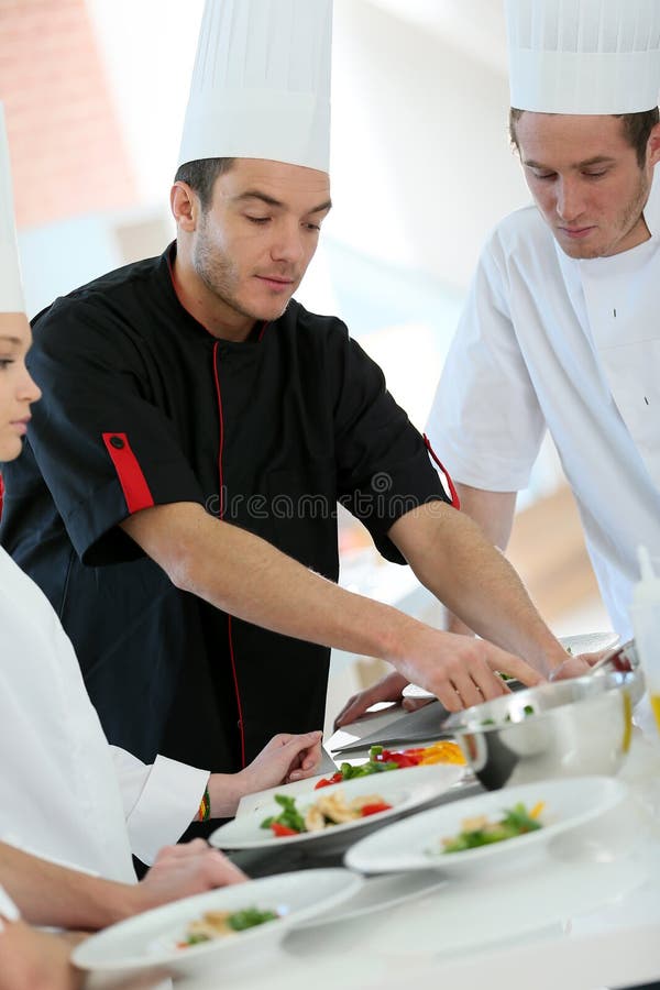 Cooking Chef Training Young Apprentices Stock Photo - Image of group ...