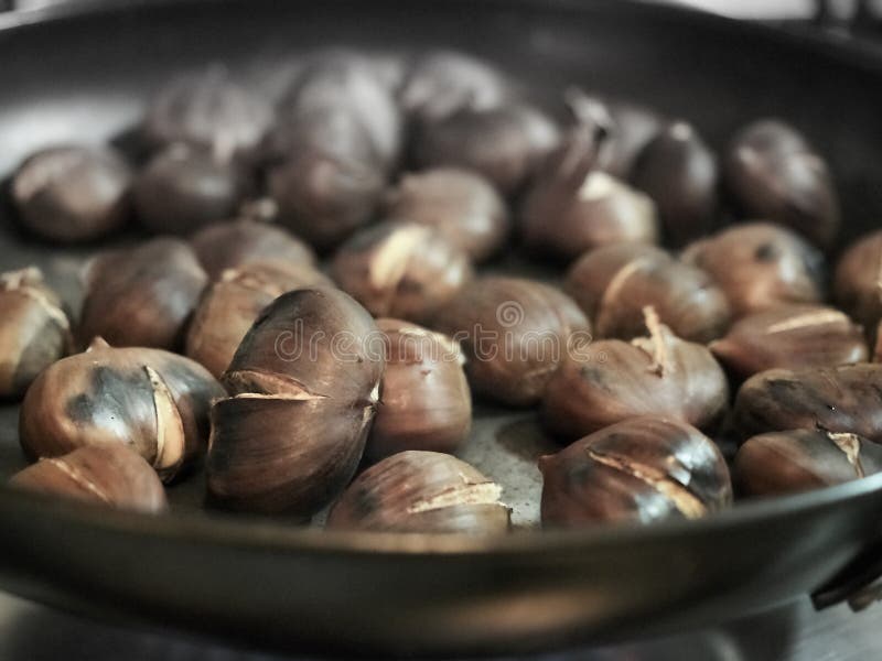 Cooking chestnuts stock photo. Image of season, close - 78485692