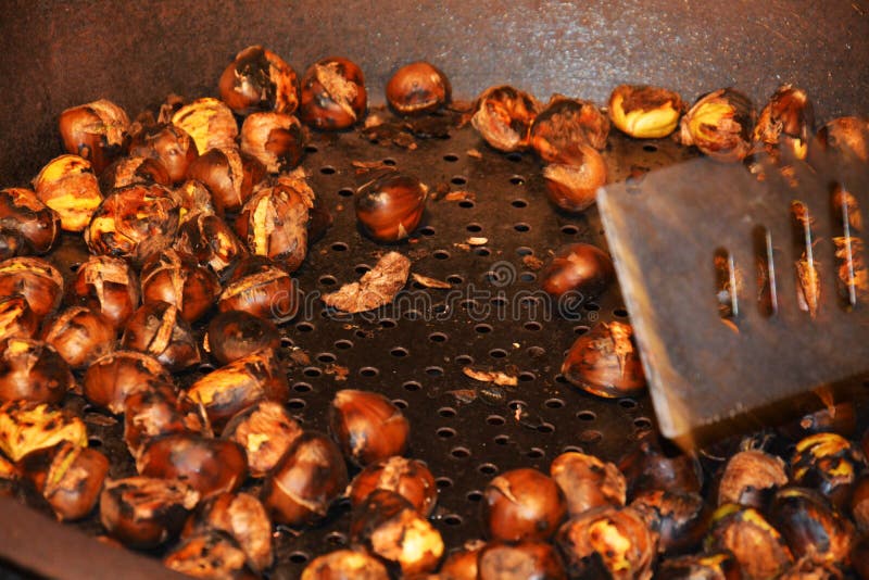 Cooking chestnuts stock photo. Image of season, close - 78485692