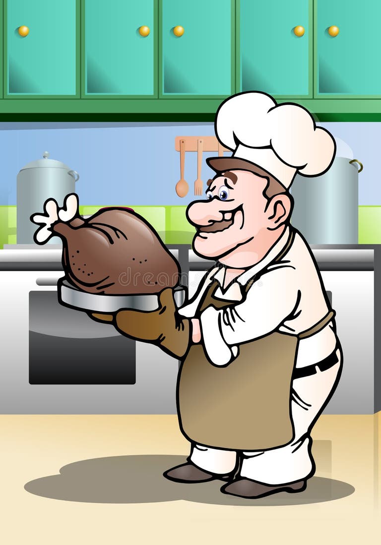 Cartoon Chicken Chef Grill Cooking Stock Illustrations – 590 Cartoon ...