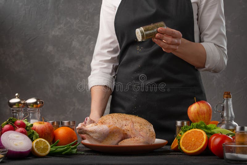 Cooking Chicken For The Festive Table On July 4 Independence Day Of