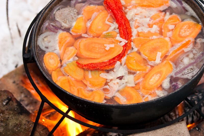 Cooking Chorba Soup in Kazan Stock Image - Image of cook, kitchenware ...