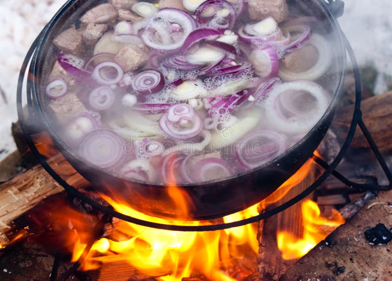 Cooking Chorba Soup in Kazan Stock Image - Image of cook, kitchenware ...