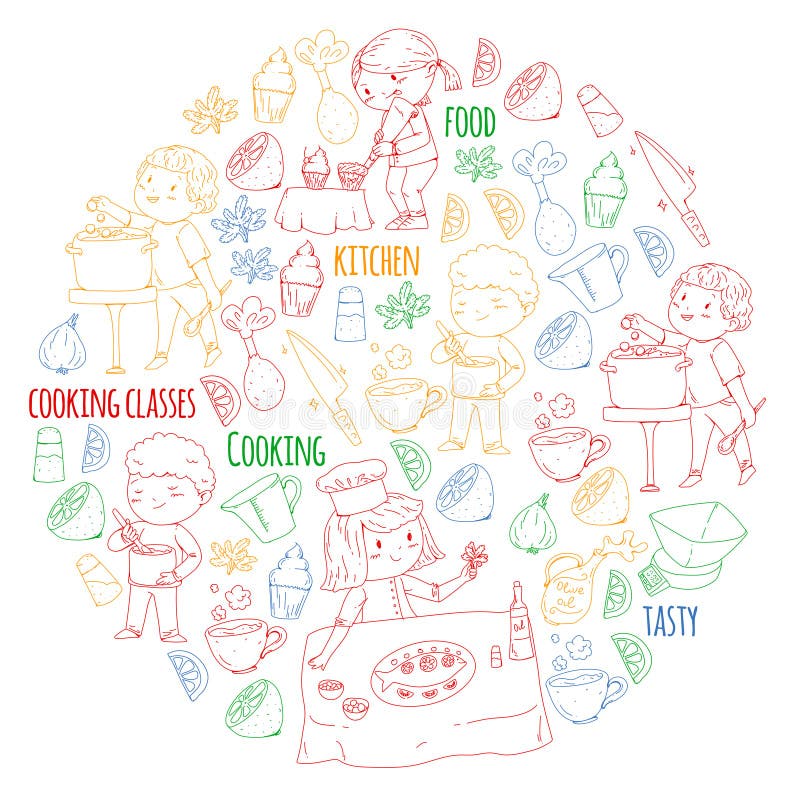 Cooking Class Banners, Courses for Little Kindergarten Children ...