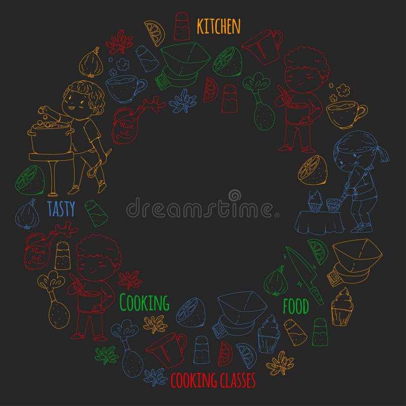 Cooking Class Banners, Courses for Little Kindergarten Children ...