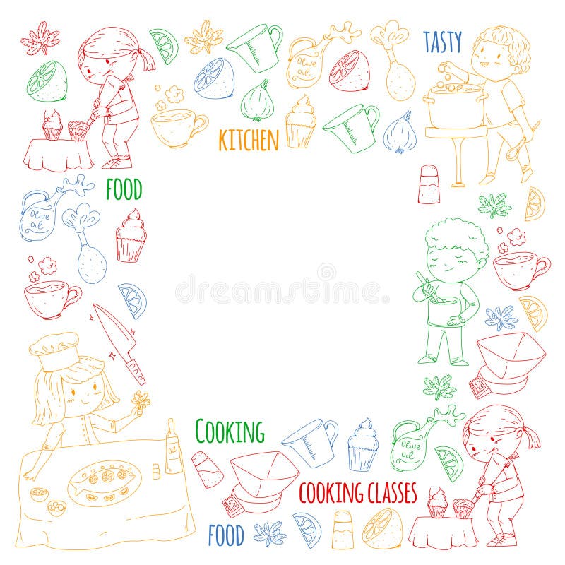 Cooking Class Banners, Courses for Little Kindergarten Children ...