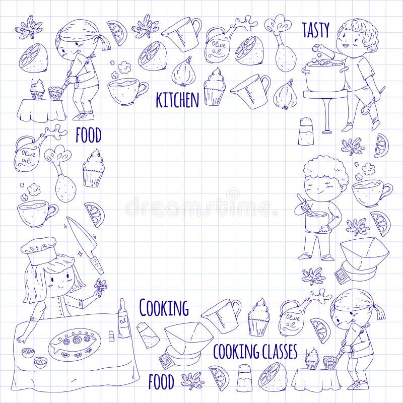 Cooking Class Banners, Courses for Little Kindergarten Children ...
