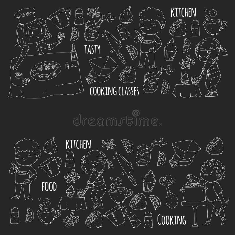 Cooking Class Banners, Courses for Little Kindergarten Children ...