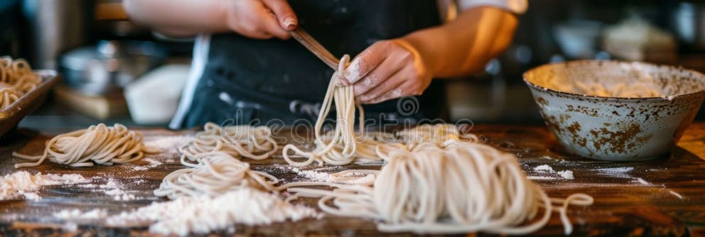 A Cooking Class Where Students are Learning To Make Buckwheat Noodles ...