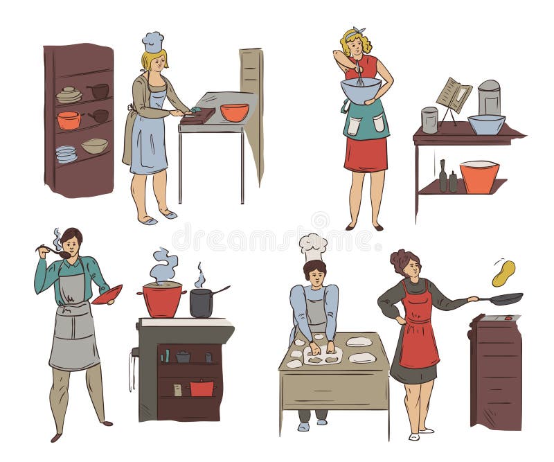 Cooking Group Men Stock Illustrations – 434 Cooking Group Men Stock ...