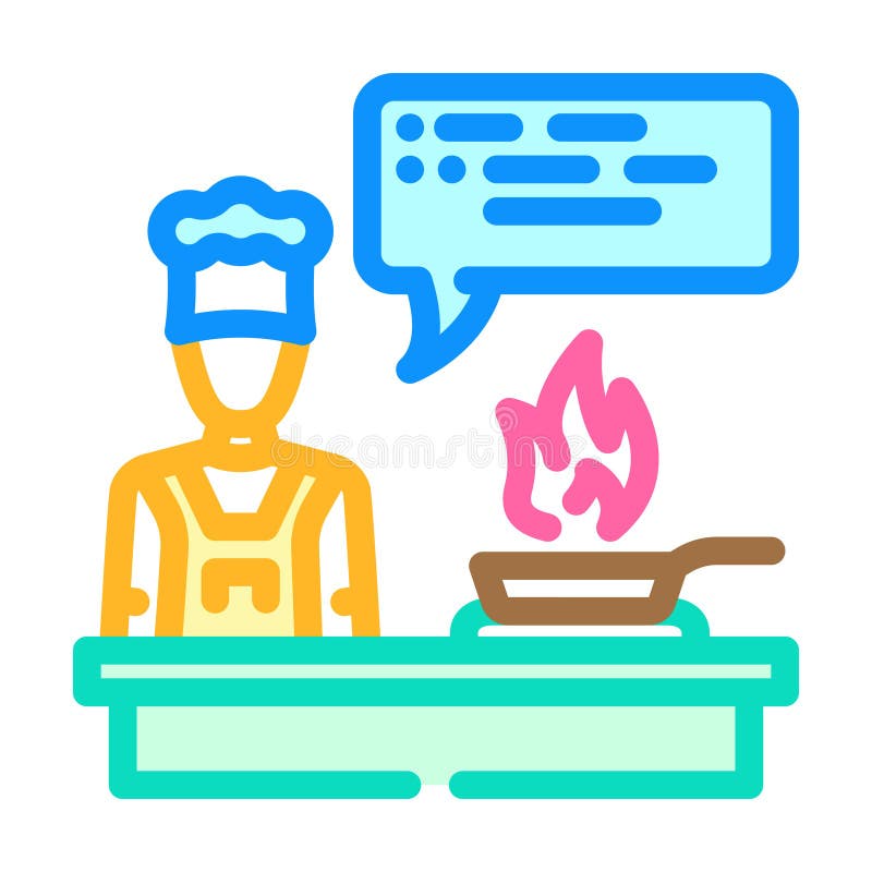 Cooking Classes Restaurant Chef Color Icon Vector Illustration Stock ...