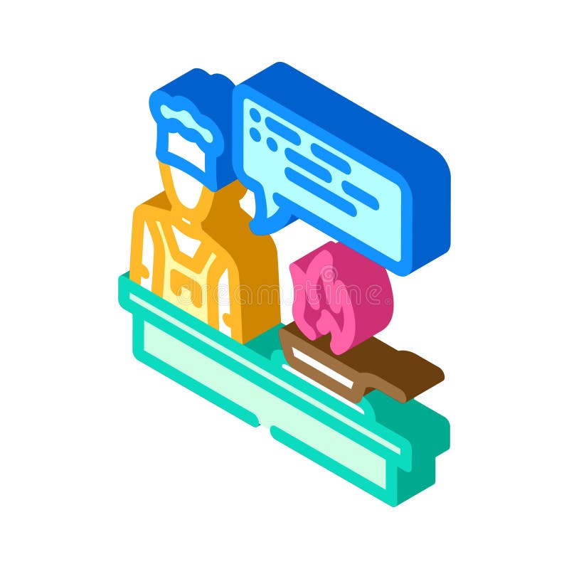 Cooking Classes Restaurant Chef Isometric Icon Vector Illustration ...