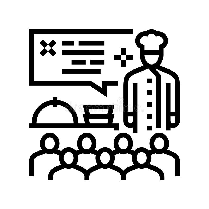 Cooking Classes Restaurant Chef Line Icon Illustration Stock ...