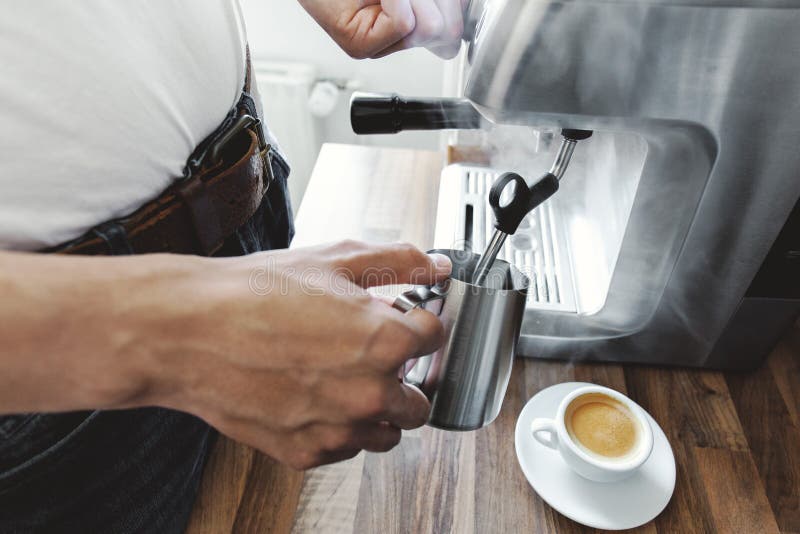 Cooking Coffee with Automatic Coffeemachine Stock Image - Image of ...
