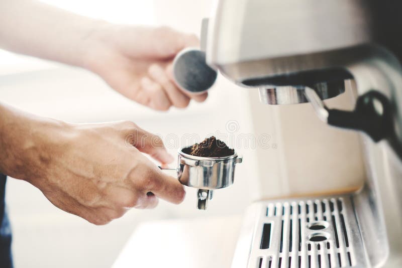 Cooking Coffee with Automatic Coffeemachine Stock Photo - Image of ...