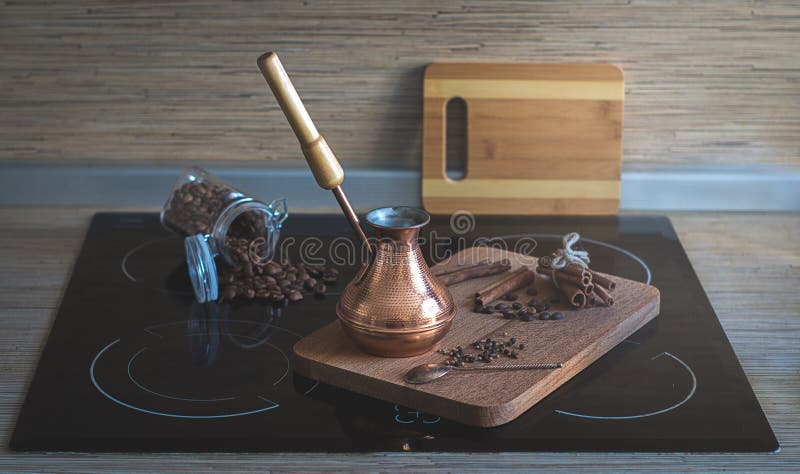 Cooking coffee stock image. Image of drink, food, black - 86523955