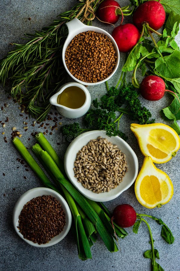 Cooking Concept with Organic and Healthy Ingredients Stock Photo ...