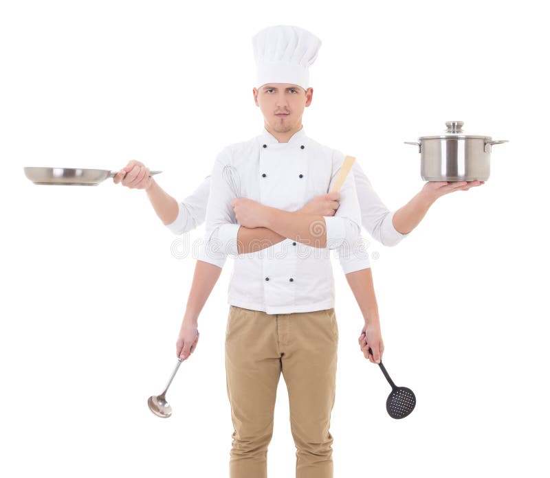 Funny Man Cooking in the Kitchen Stock Image - Image of chef, fresh ...