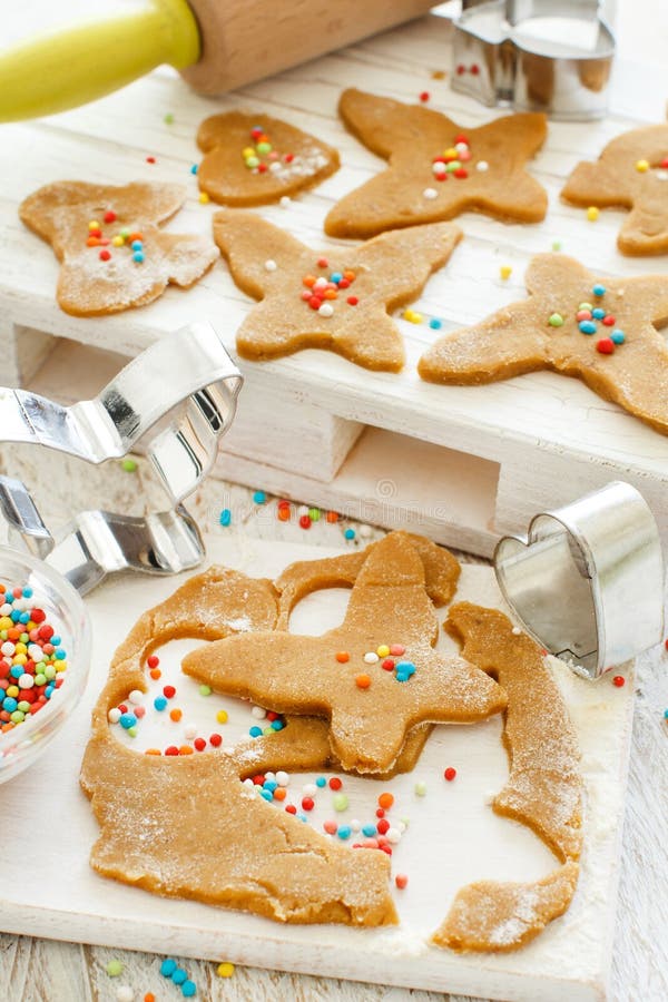 Cooking Cookies with Cookie Cutters Stock Image - Image of baking ...