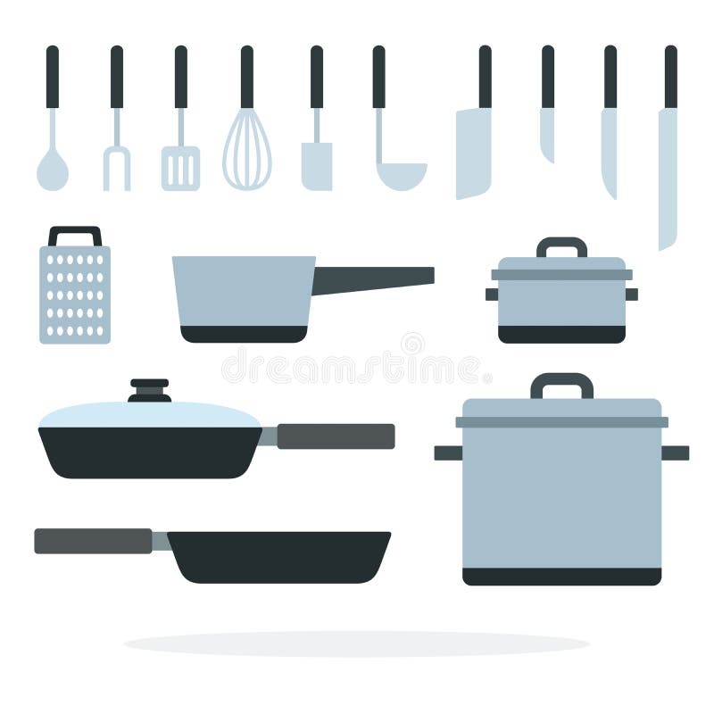 Cooking Cookware Vector Flat Isolated Stock Vector - Illustration of ...