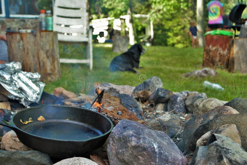 Cooking Corn on the Cob Over a Camp Fire Stock Image - Image of trip ...