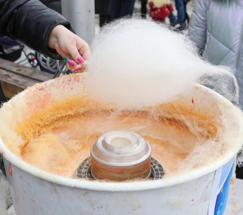 Cooking Cotton Candy in the Park Stock Image - Image of background ...