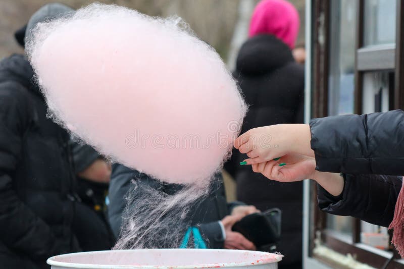 Cooking Cotton Candy in the Park Stock Image - Image of light ...