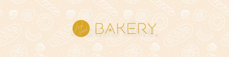 Baker Shop Background with Hand-drawn Vector Illustrations. Stock ...