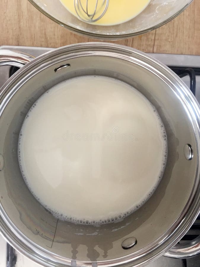 Cooking Cream in the Kitchen Stock Image - Image of metal, healthy ...