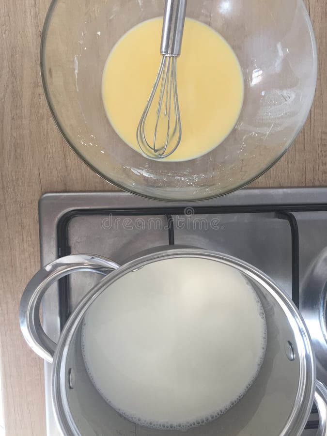 Cooking Cream in the Kitchen Stock Image - Image of white, glass: 113200983